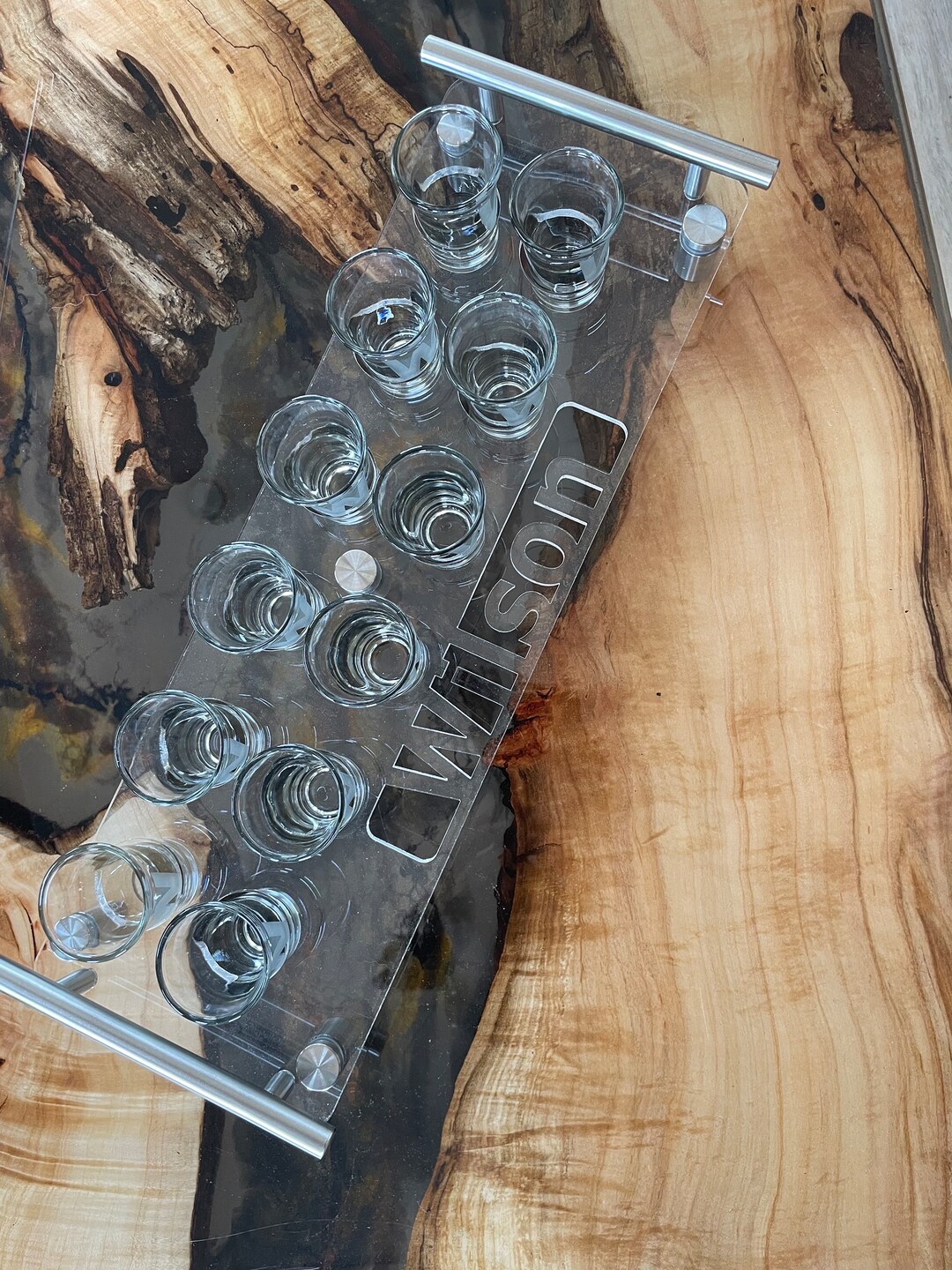 Engraved Acrylic Shot Glass Flight With Etched Glasses - Etsy