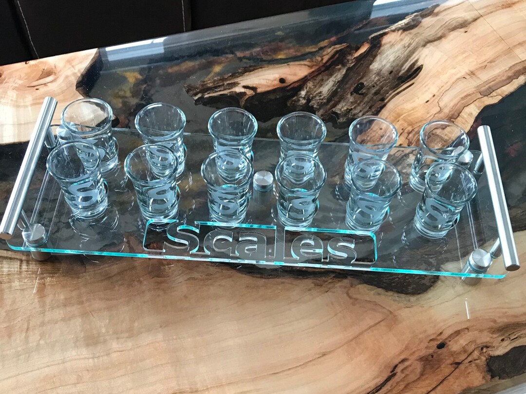 Engraved Acrylic Shot Glass Flight, Holds a Dozen Personalized Glasses ...