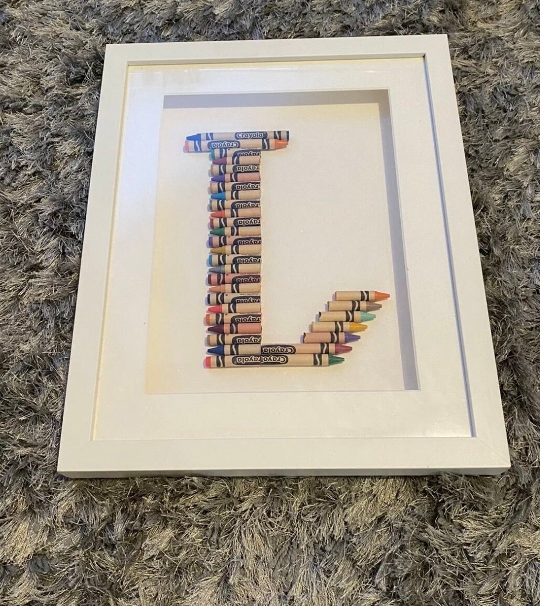 Crayon Letter Art L - Etsy