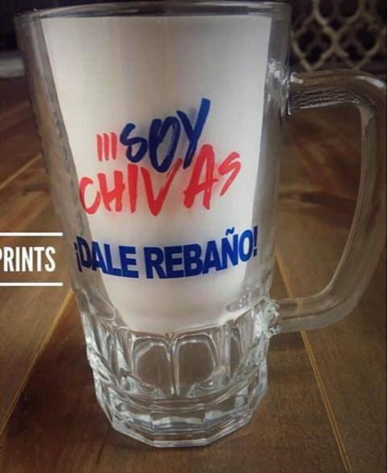 Chivas De Guadalajara Beer Mug - 18 Oz Clear Glass, Personalized - Etsy