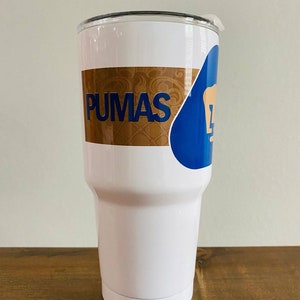 Termo PUMAS UNAM 30 Oz Stainless Steel Tumbler Silver and White ...