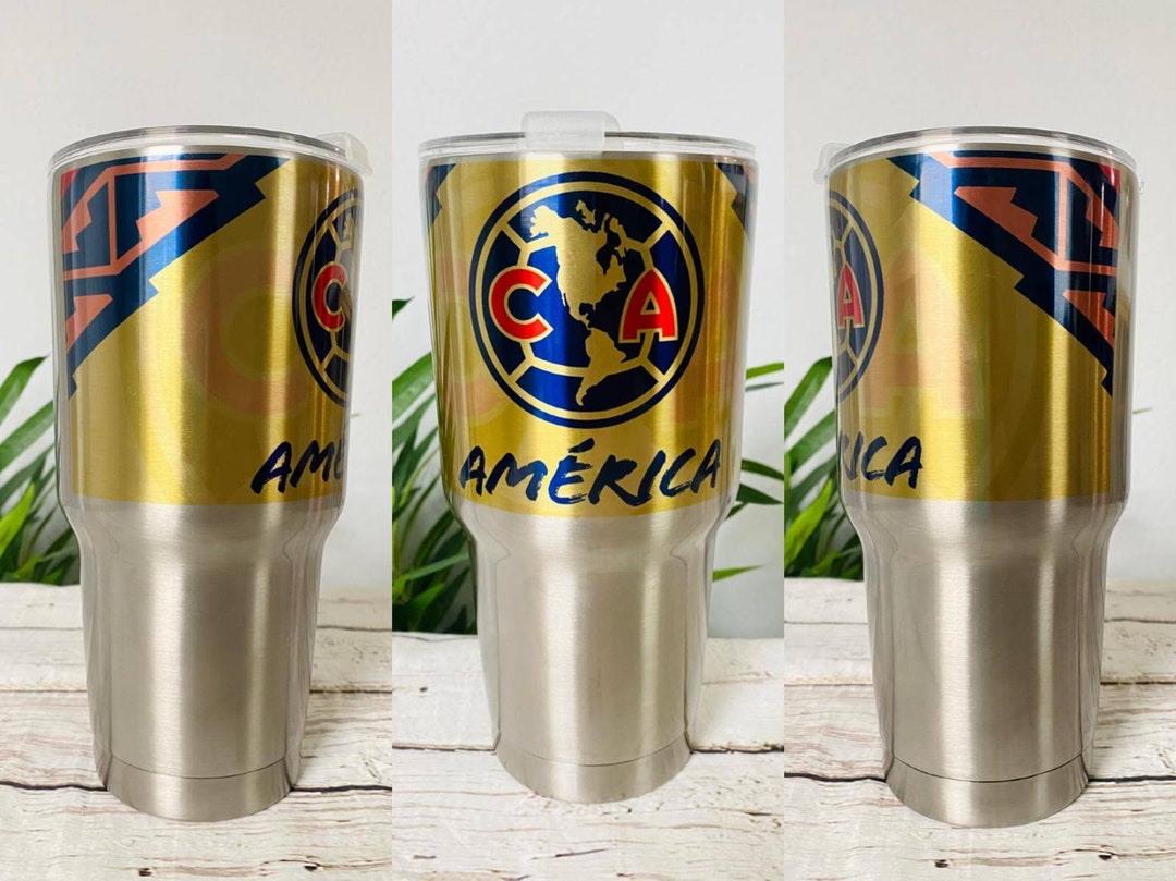 Termo Club America 30 Oz Stainless Steel Tumbler Silver and White ...