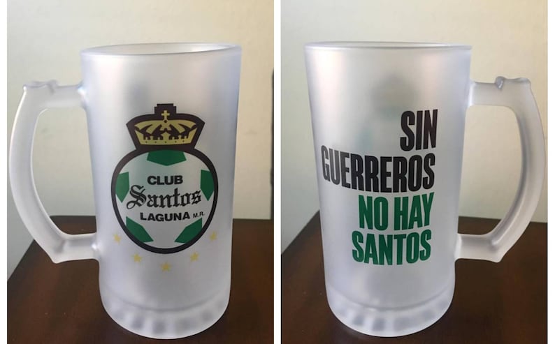 Santos Laguna Frosted Glass Beer Mug: Guerreros, 16oz - Etsy