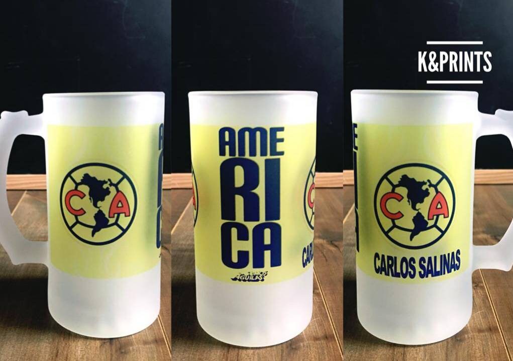 Club America 18 Oz Clear Glass Beer Mug. Tarro De Vidrio Claro Aguilas ...