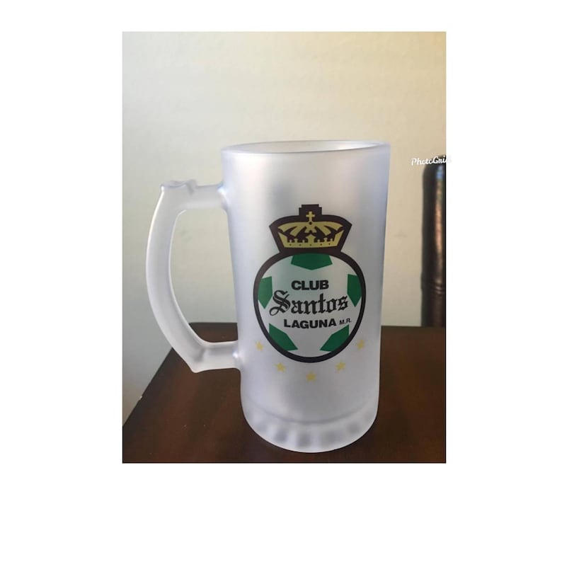 Santos Laguna Frosted Glass Beer Mug: Guerreros, 16oz - Etsy