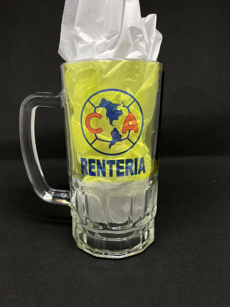 Club America 18 Oz Clear Glass Beer Mug. Tarro De Vidrio Claro Aguilas ...