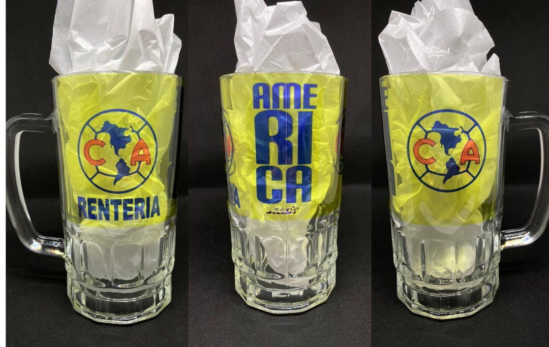 Club America 18 Oz Clear Glass Beer Mug. Tarro De Vidrio Claro Aguilas ...