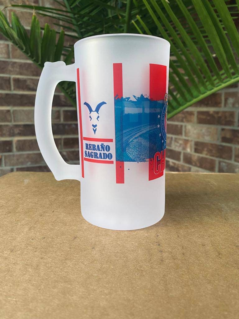 Chivas De Guadalajara Custom 16oz Frosted Glass Beer Mug. Tarro ...