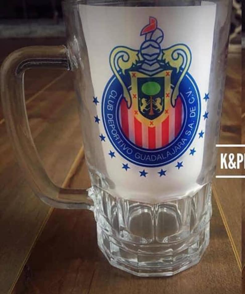 Chivas De Guadalajara Beer Mug - 18 Oz Clear Glass, Personalized - Etsy