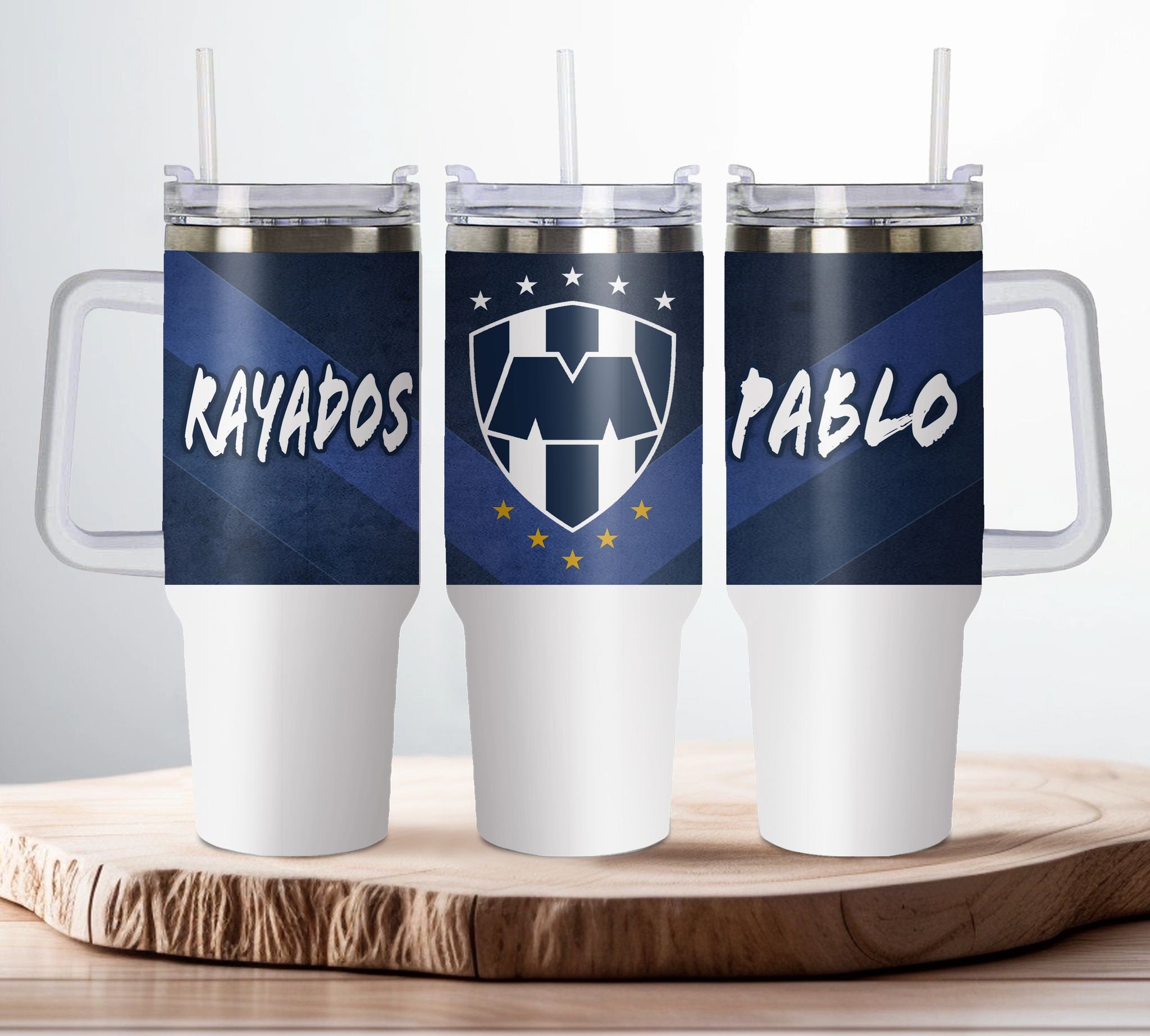 40oz Tumbler Stainless Steel Rayados De Monterrey Cup. Colors Silver ...