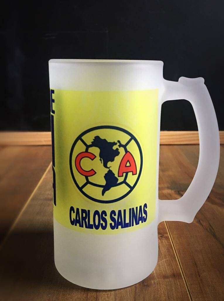 Club America 18 Oz Clear Glass Beer Mug. Tarro De Vidrio Claro Aguilas ...