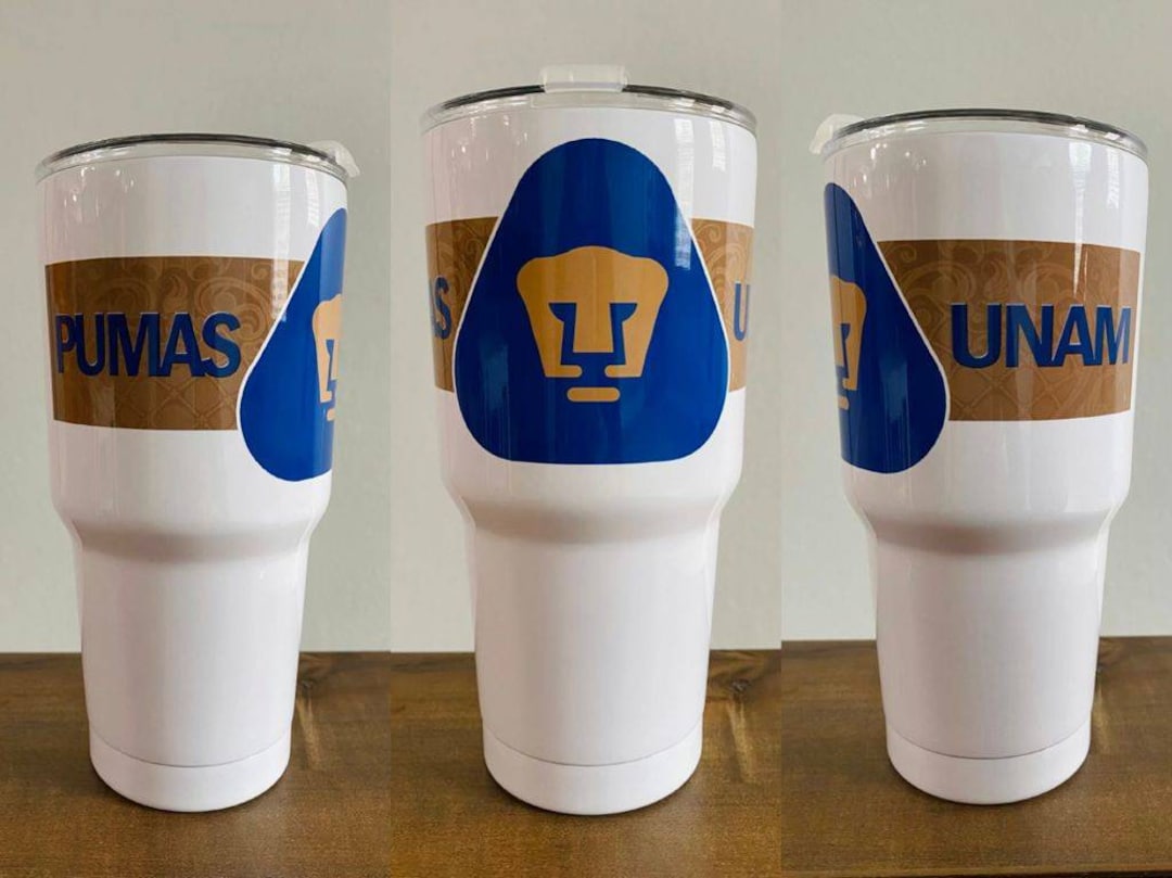 Termo PUMAS UNAM 30 Oz Stainless Steel Tumbler Silver and White ...