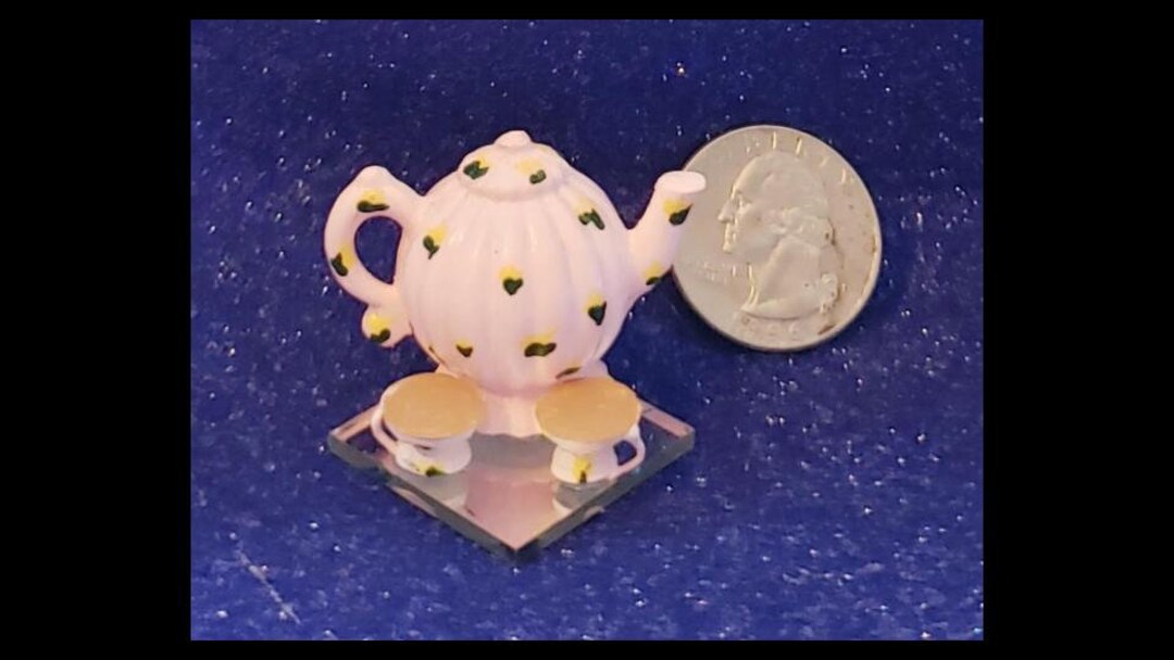 Miniature Tea Set Pale Pink W/yellow Buds - Etsy