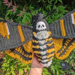 PATTERN ONLY Death's Head Hawk Moth Crochet Pattern - Etsy