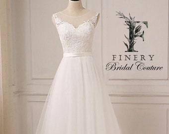 Modest Lace Sweetheart Bodice Tulle Wedding Dress Modest | Etsy