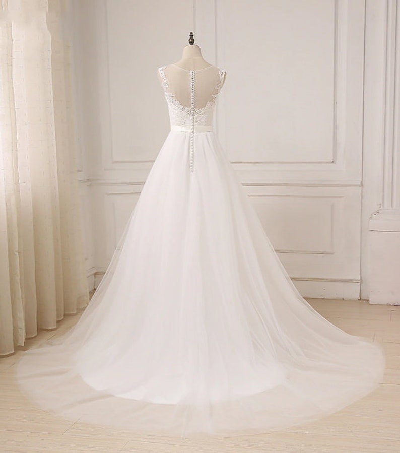 Modest Lace Sweetheart Bodice Tulle Wedding Dress Modest - Etsy