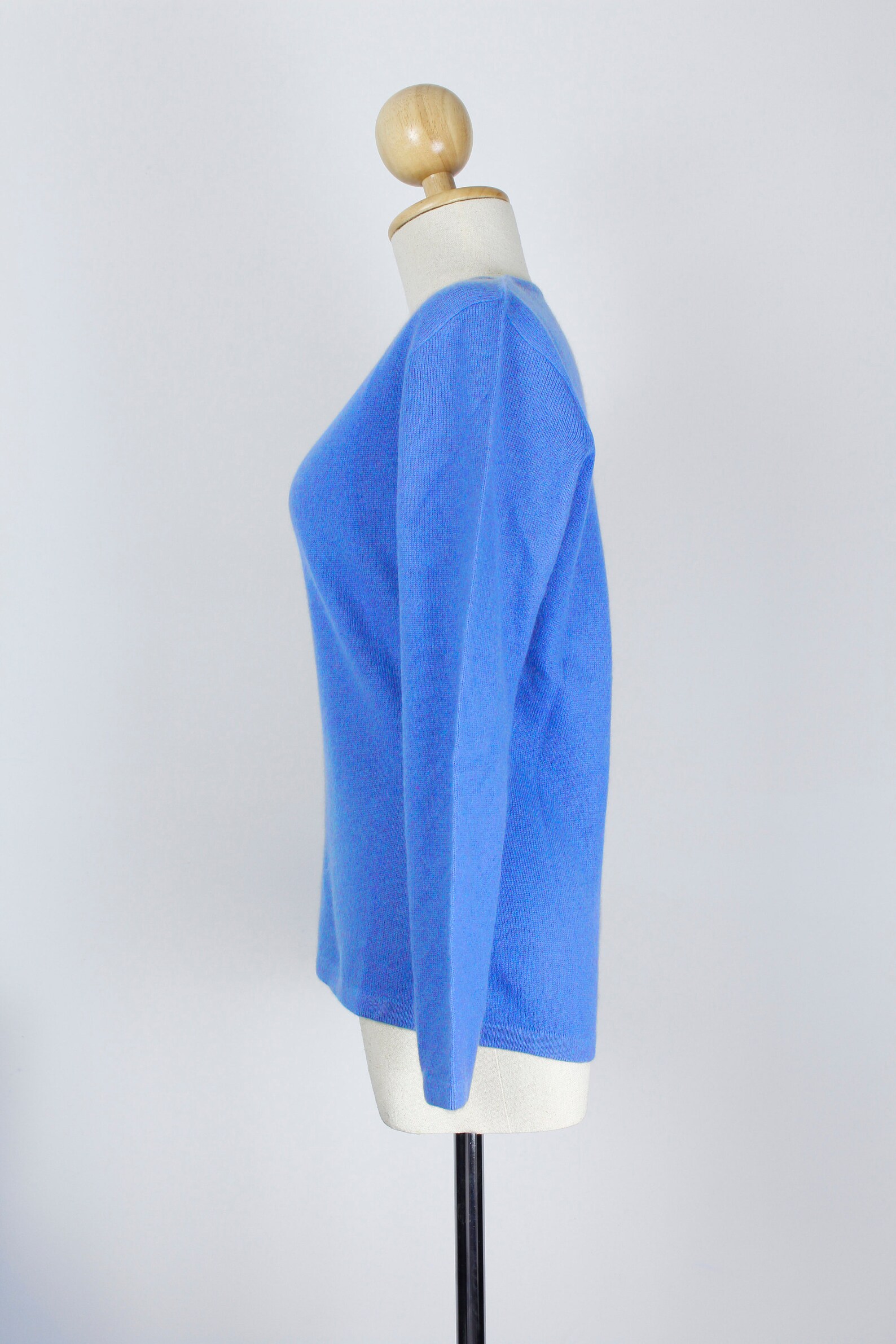 Cornflower Blue Cashmere V-neck Pullover Sweater for Women - Etsy