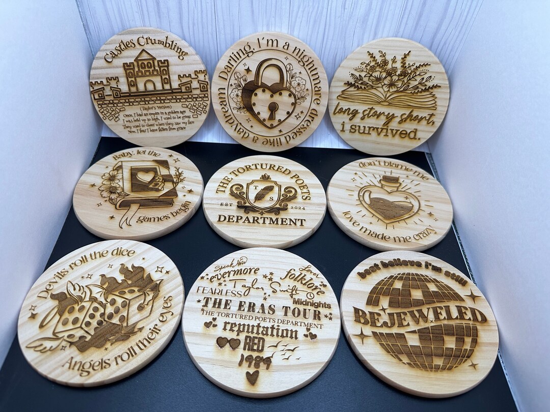 TS Friendship Wood Engraved Coasters Home, Office or Dorm Decor - Etsy
