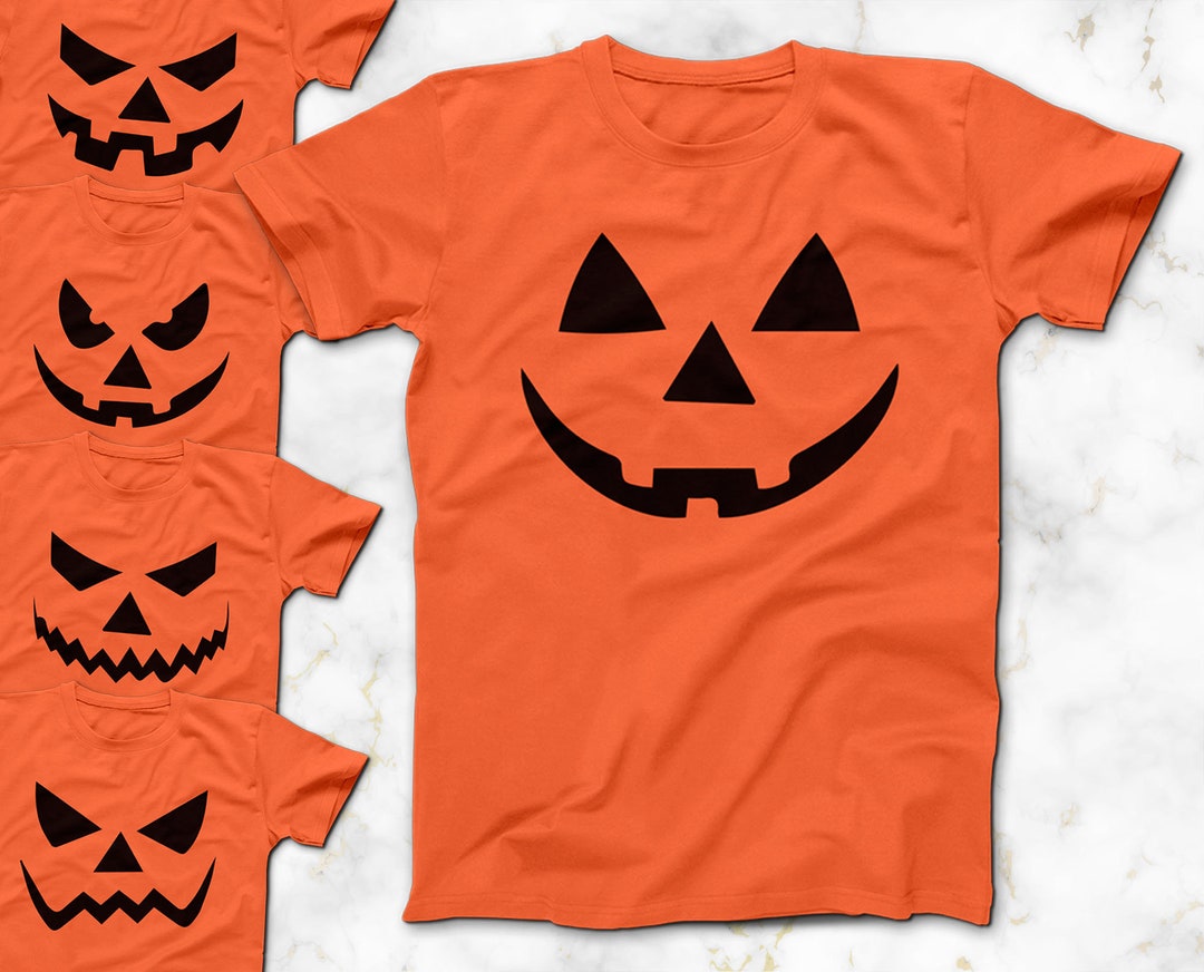 Pumpkin Face T-shirt, Jack O' Lantern Costume T-shirt, Available in 5 ...