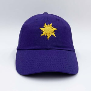 Tangled Sun Symbol of the Kingdom Cap, Purple Cap With Sun Yellow ...