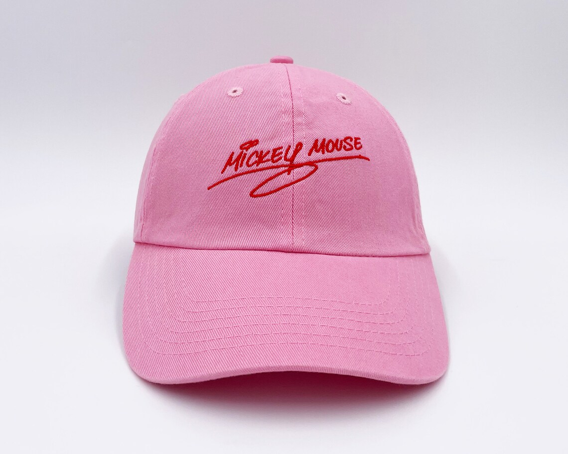 Mickey Mouse Signature Embroidered Cap Adjustable Adult Cap - Etsy