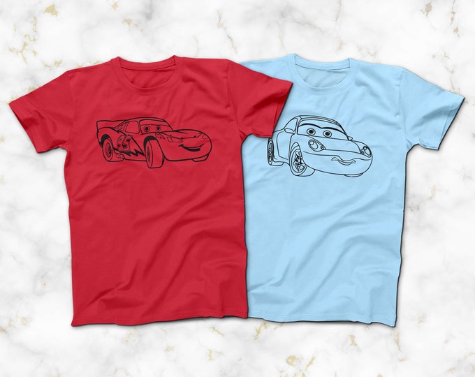 Cars Lightning Mcqueen T-shirt Lightning Mcqueen 95 Outline | Etsy