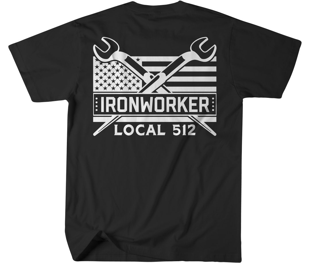 American Flag Ironworker T-shirt, Crossed Spud Wrench, Local 512 - Etsy
