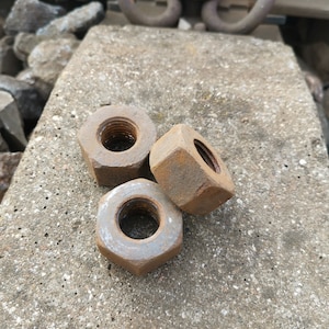 Rusty Nut SET of 5, Rusted Railroad Iron, Rustic Decoration, Old ...