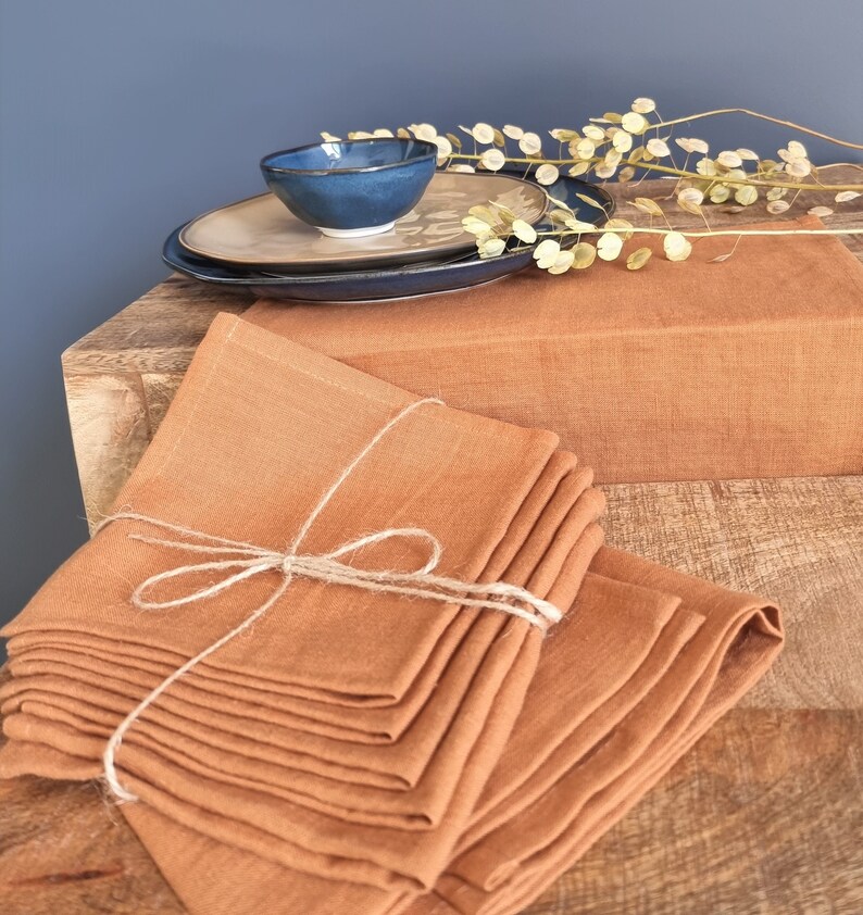 Terracotta Linen Napkins cloth Napkins wedding Napkins table Etsy Terracotta Linen Napkins cloth Napkins wedding Napkins table Etsy