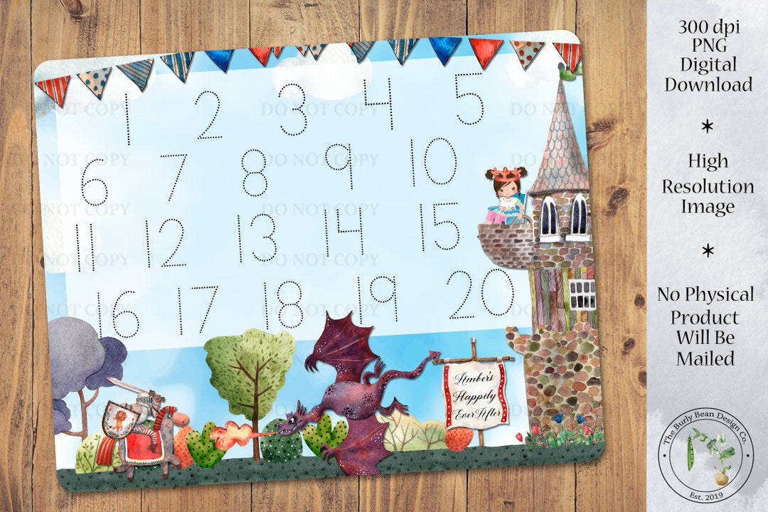 Personalized Alphabet Learning Board Sheet Name Numbers 1-20 ...