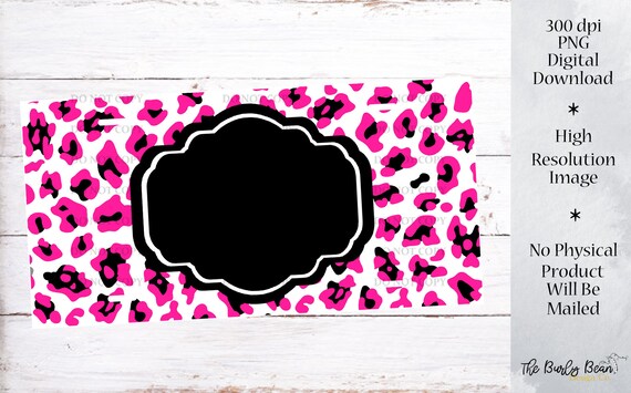 Hot Pink Black White Grey Leopard Print Monogram Personalized | Etsy