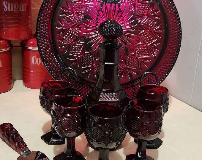 AVON 1876 Ruby Red CAPE COD Dishes Priced Individually Great Color ...