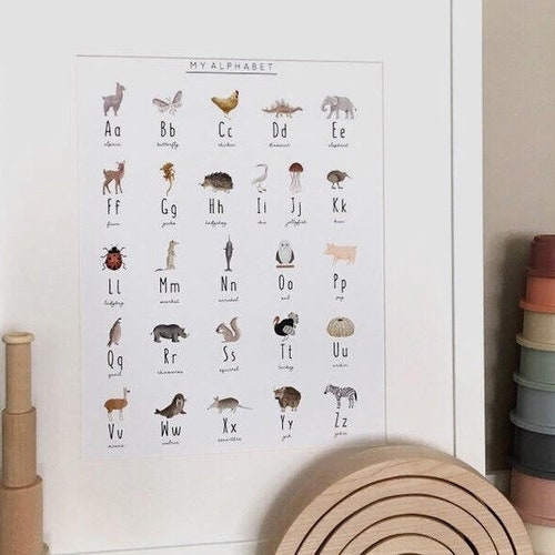 Alphabet Poster Digital Download ABC Minimalist ABC - Etsy