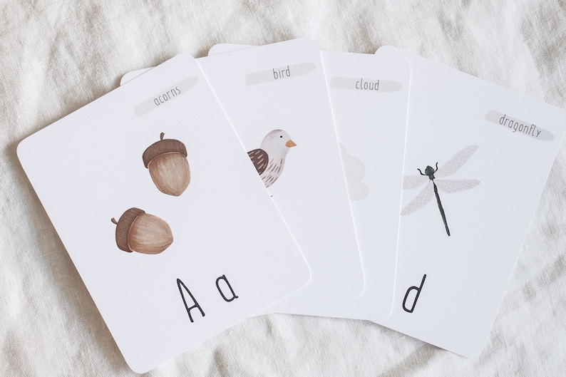 Nature Alphabet Cards ABC Flashcards Alphabet Flashcards | Etsy