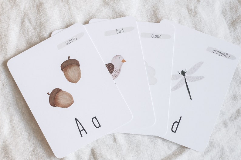 Nature Alphabet Cards ABC Flashcards Alphabet Flashcards - Etsy