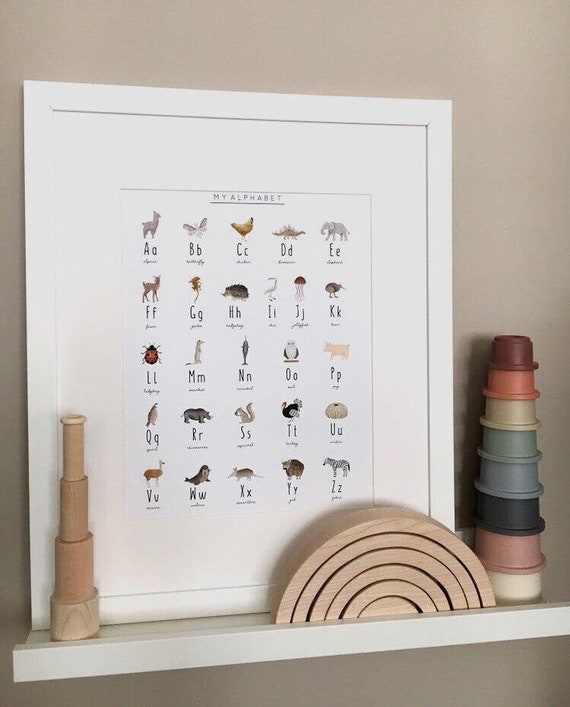Animal Alphabet Poster Digital Download ABC Minimalist - Etsy