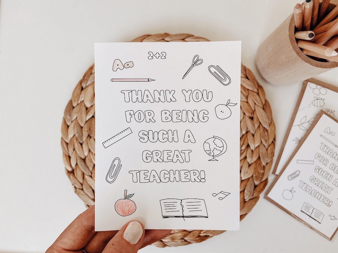 Teacher Appreciation Printable, Greeting Card, Teacher Thank You Card ...