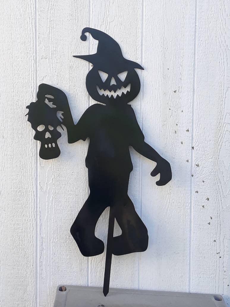 Halloween Scarecrow Metal Yard Art - Etsy