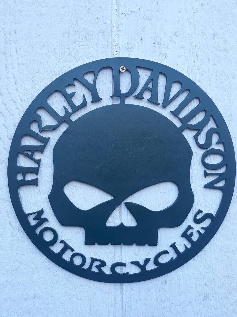 24 X 24 Harley Davidson Skull Sign - Etsy
