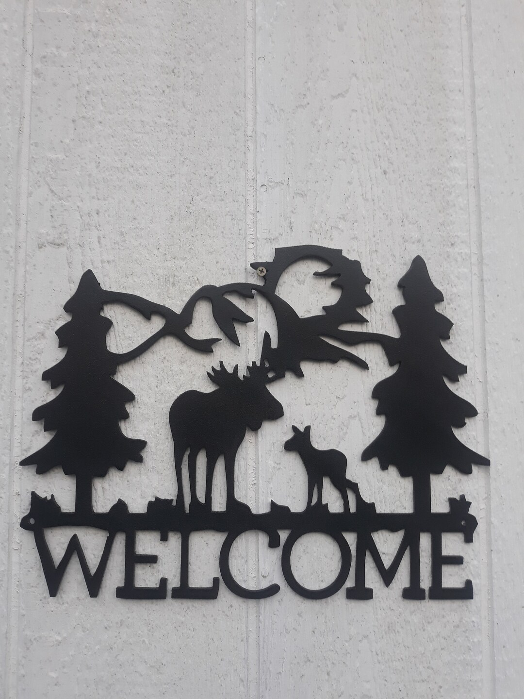 Metal Moose Welcome Sign - Etsy