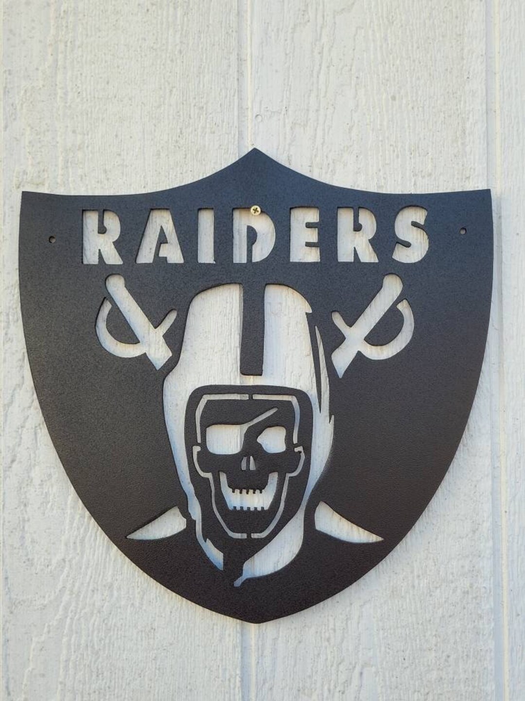 15 X 15 Metal Raiders Sign With Skull - Etsy