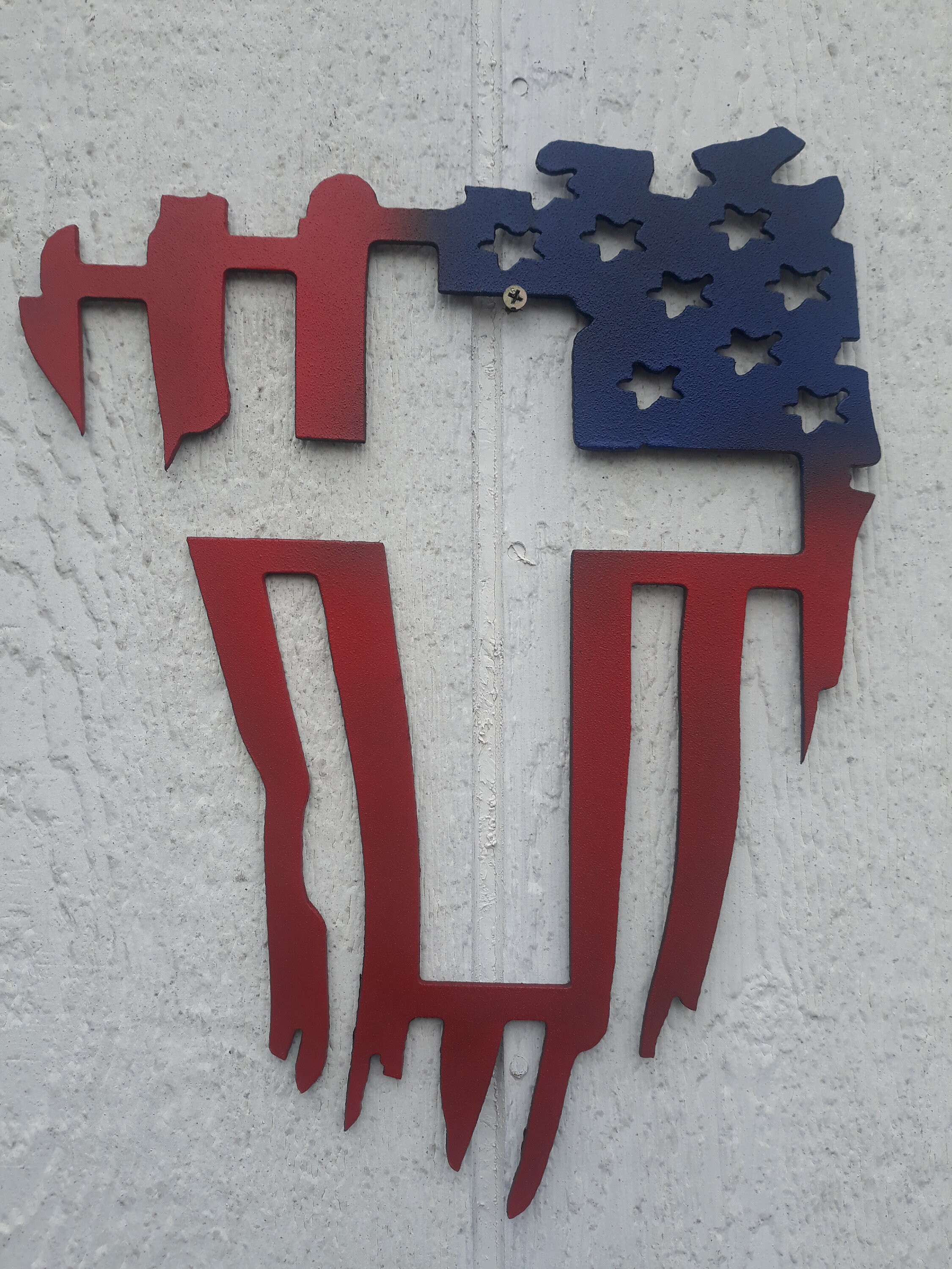 Tattered American Flag Cross Metal Sign - Etsy