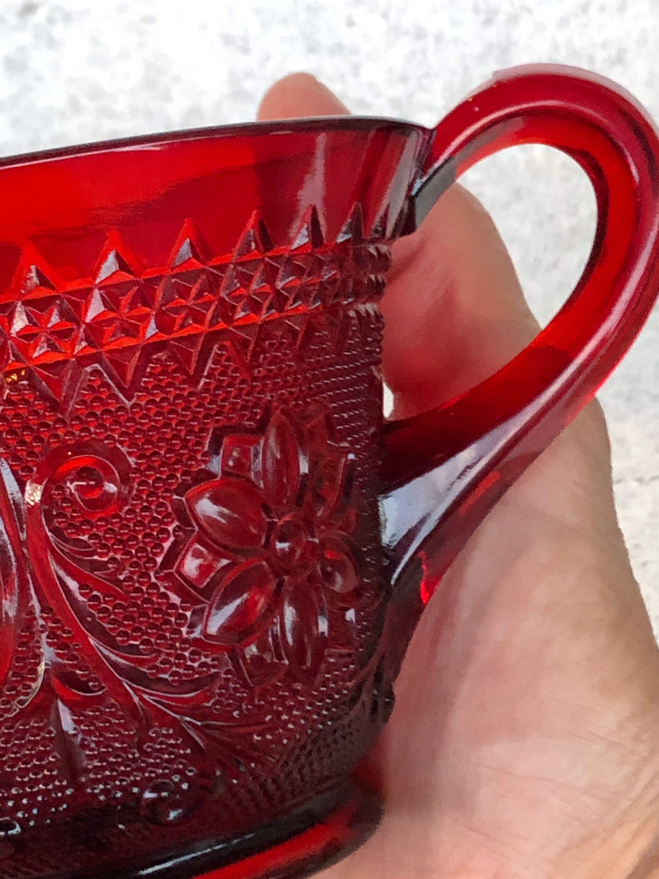 Ruby Red Sandwich Glass Vintage Tiara Indiana Glass - Etsy