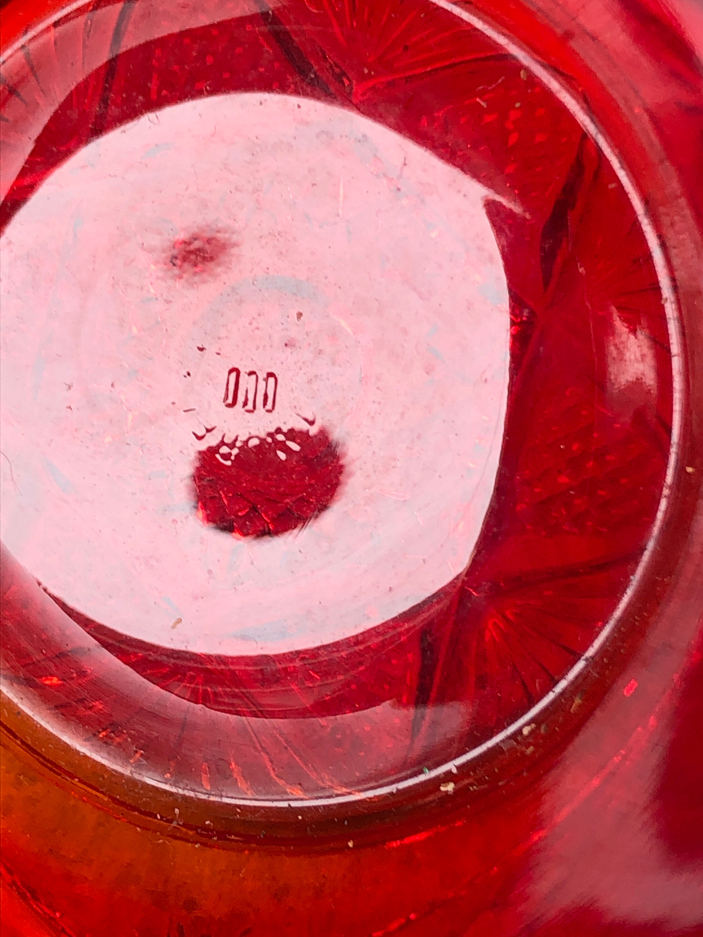 Westmoreland 6 Inch Ruby Depression Glass With Black Light Reactive ...
