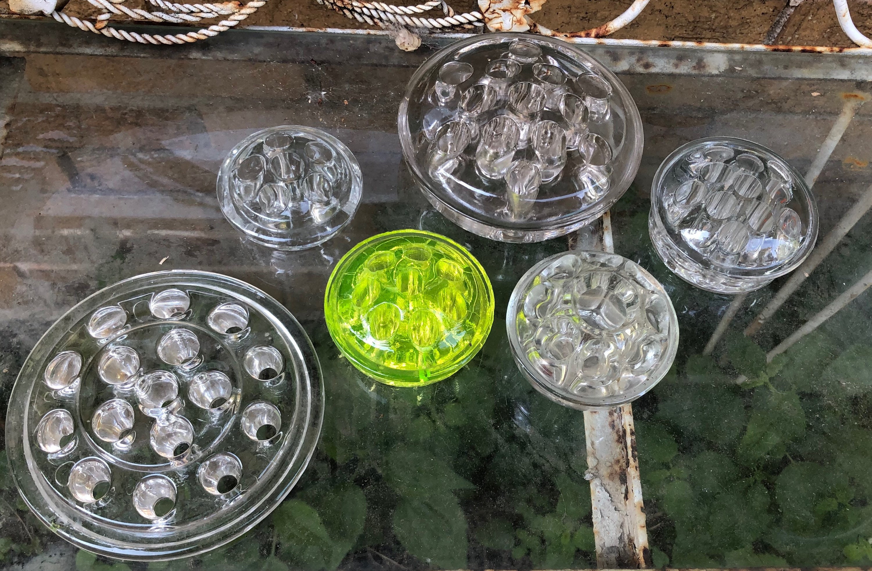 French Flower Frog Holder Arranger Nine Holes - Etsy