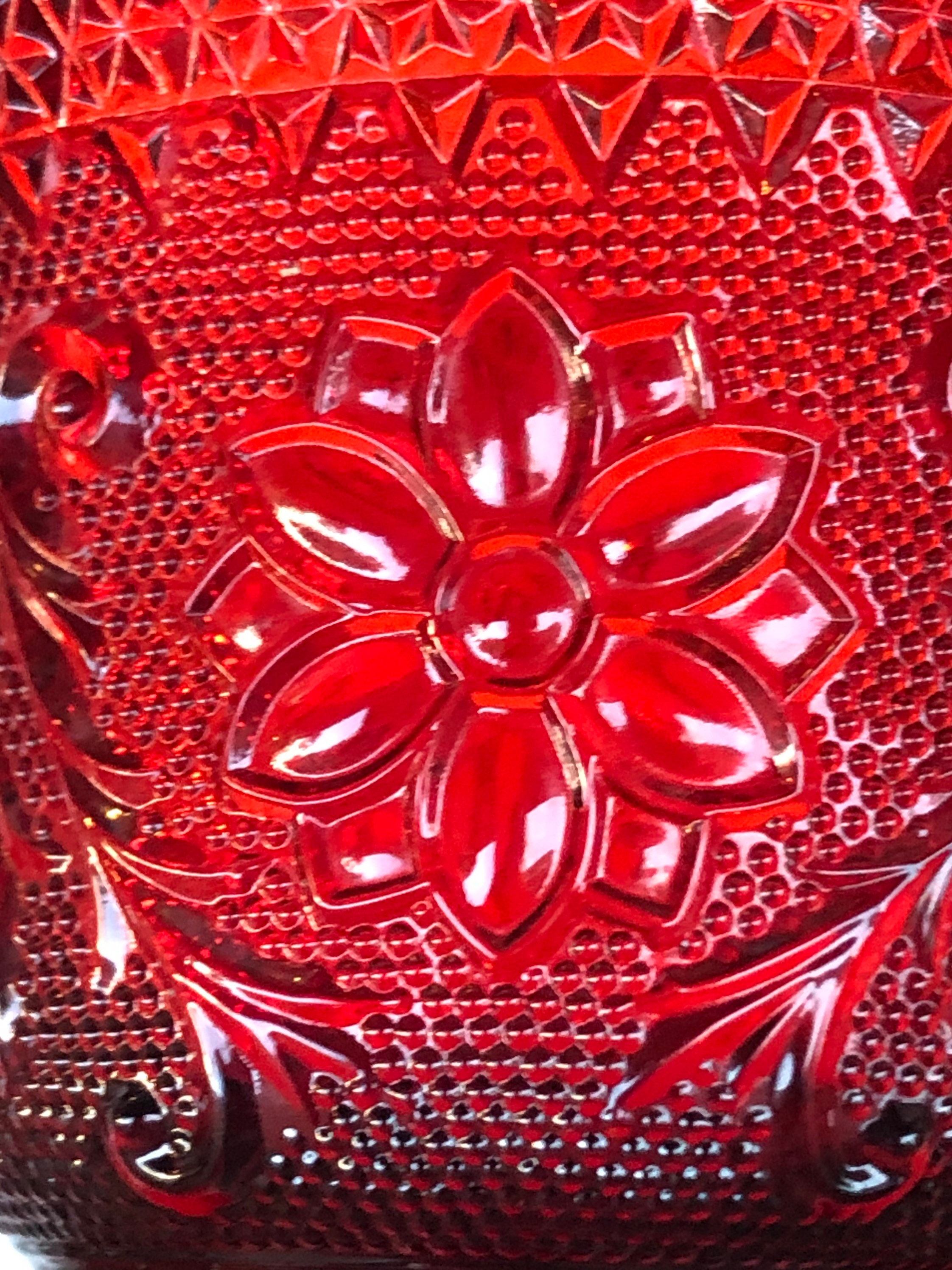 Ruby Red Sandwich Glass Vintage Tiara Indiana Glass - Etsy