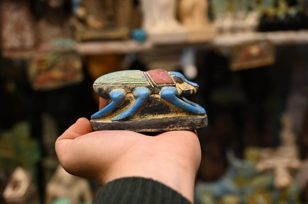 Ancient Egyptian Scarab Statue – Pharaonic Stone Artifact - Etsy