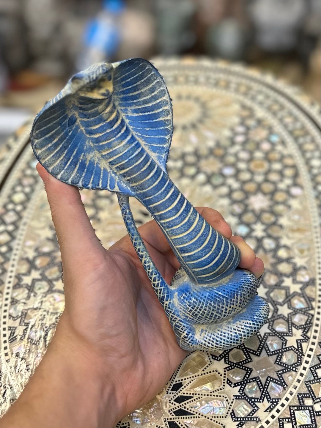 Handcrafted Egyptian Cobra Statue: Uraeus Snake Goddess - Etsy