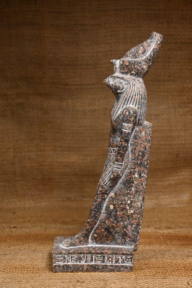 Horus in Form Falcon Statue: Ancient Egyptian Stone Carving Replica ...