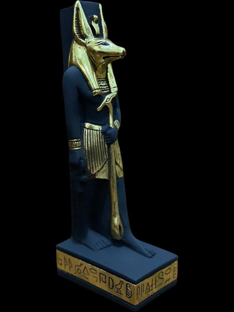 Egyptian Anubis Statue, Gold Leaf Stone Sculpture, Handmade in Egypt - Etsy